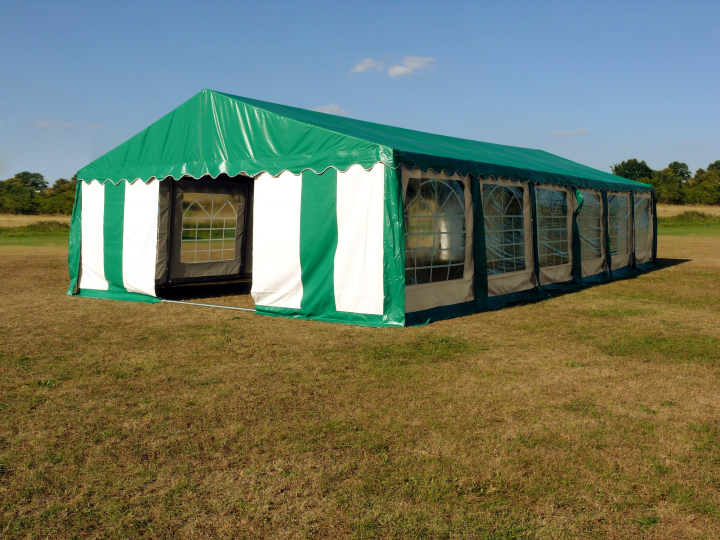 Párty stan Premium 6 x 12 m zeleno-bílý | Hawaj.cz