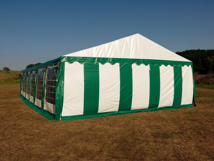 Párty stan Economy 3 x 6 m zeleno-bílý | Hawaj.cz