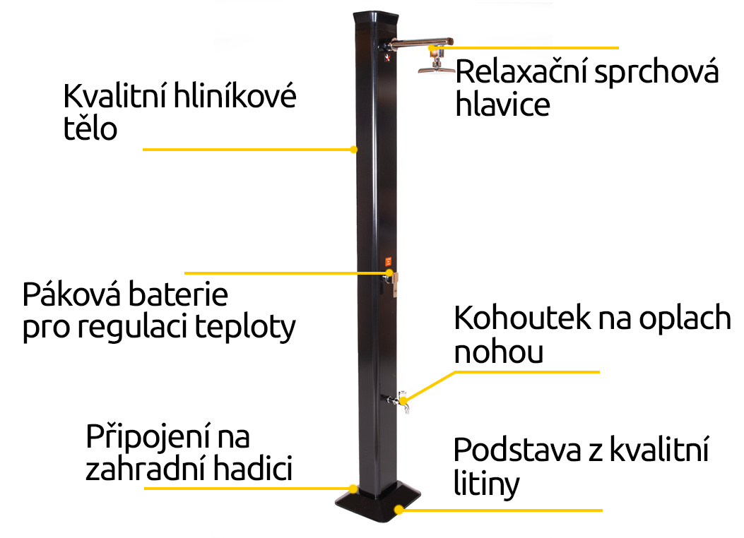 Solární sprcha Hawaj Alu 35 l | černá | Hawaj.cz